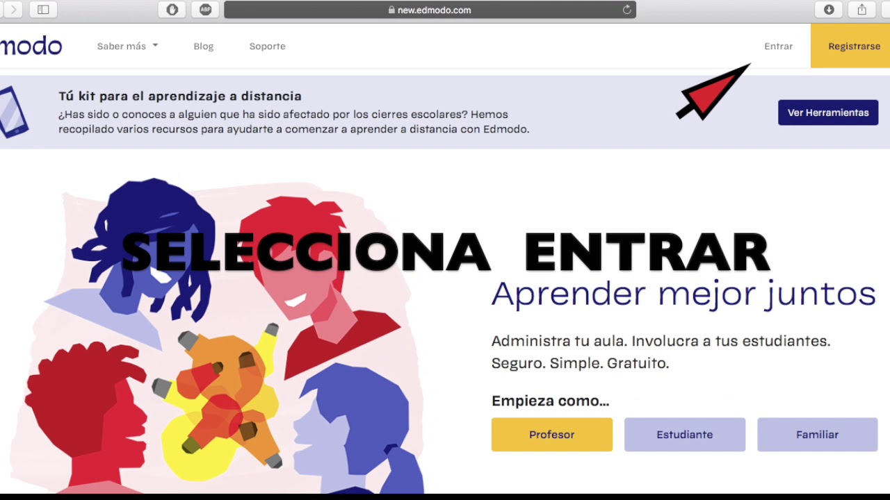 Tutorial como entrar a edmodo desde la web - YouTube