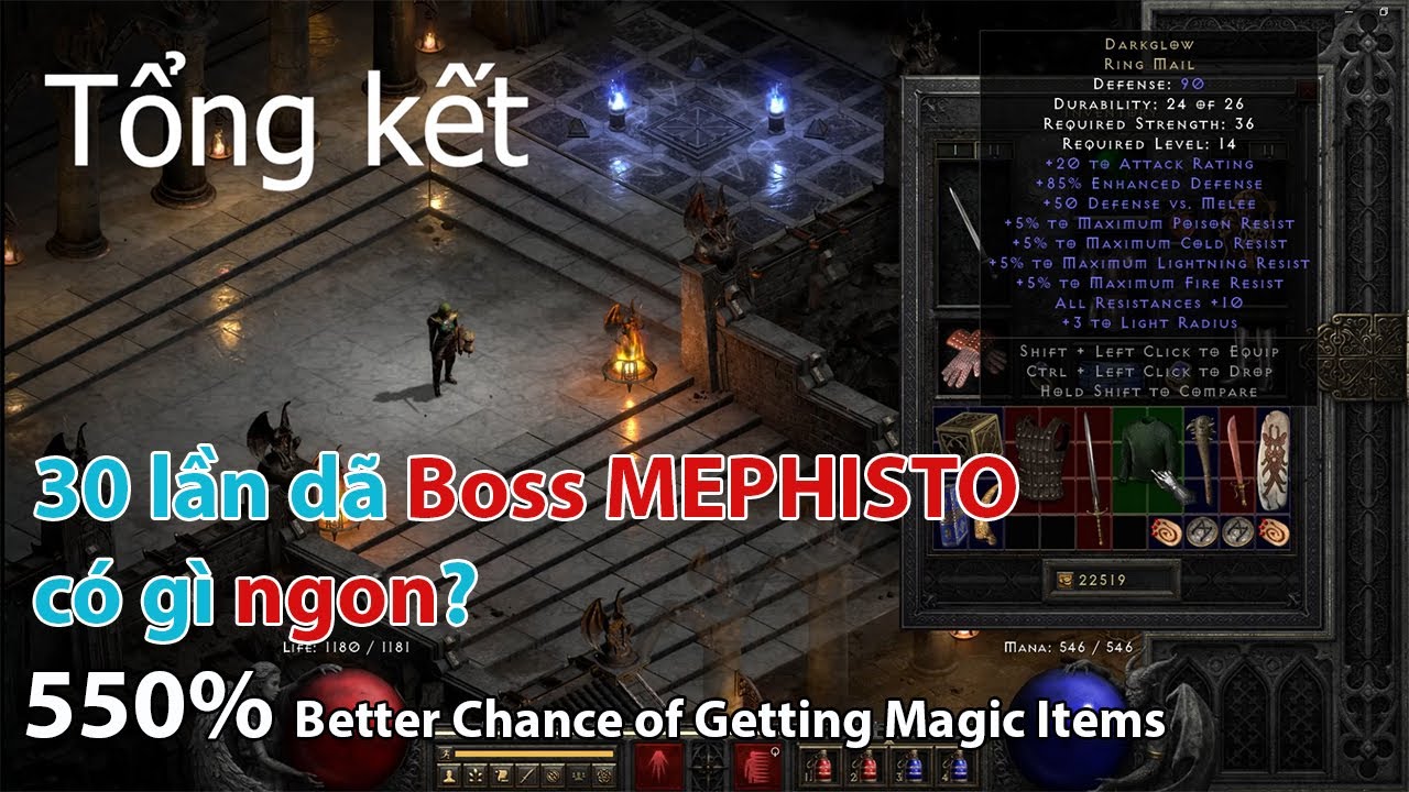 Dã boss MEPHISTO 30 lần trong Diablo 2 Resurrected và cái kết? - YouTube