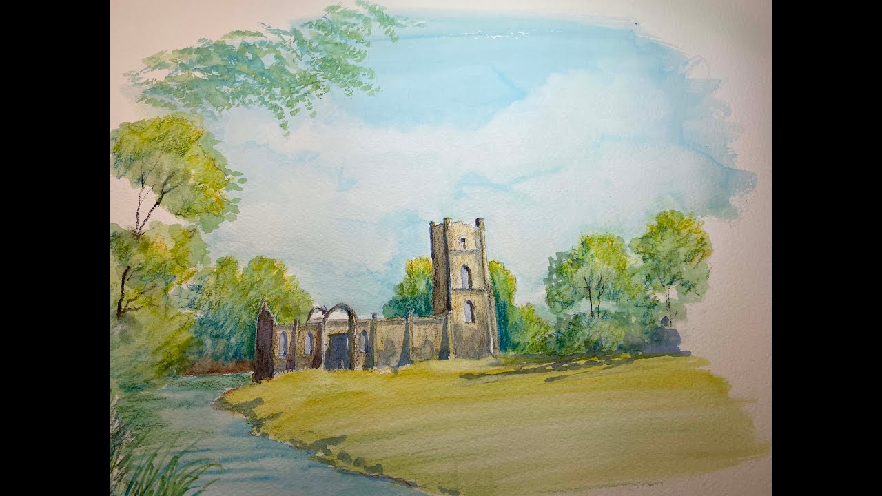Charlie paints a watercolour pencil picture from drawing to finish ...
