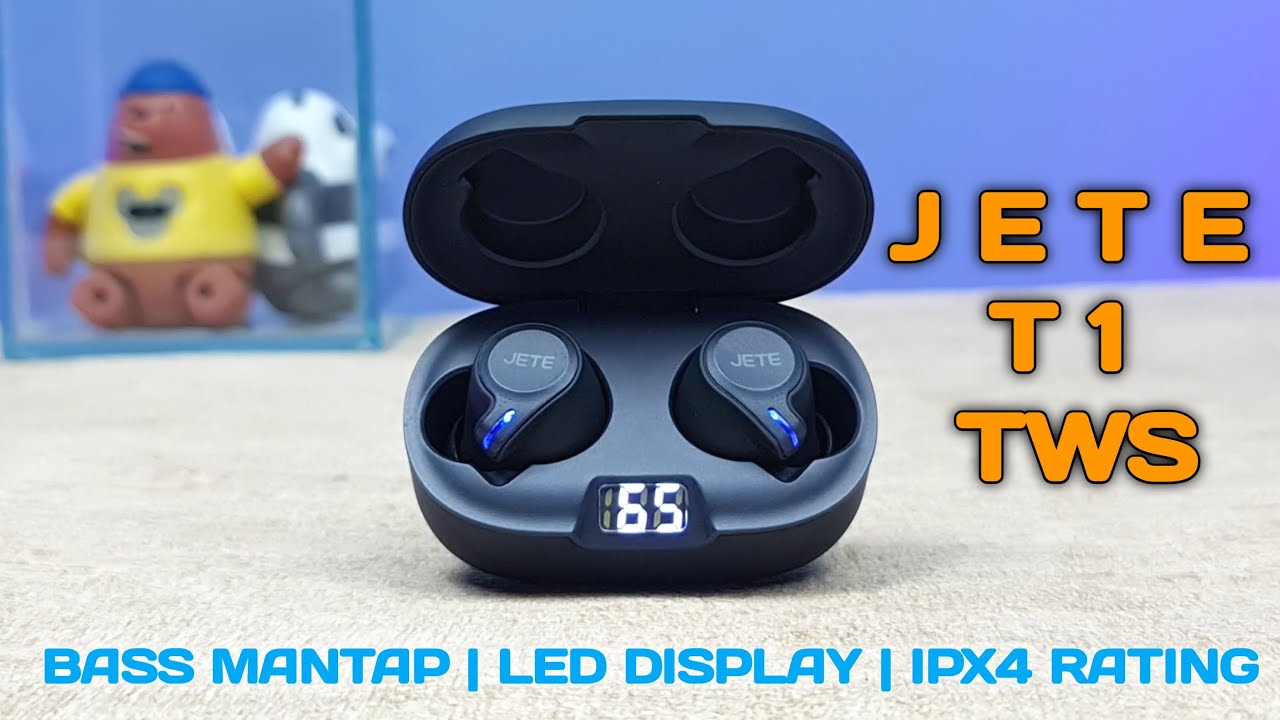 TWS DENGAN LED DISPLAY MURAH , REVIEW JETE T1 - YouTube