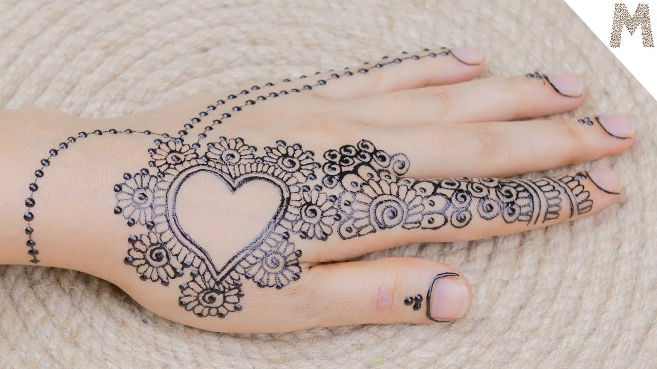 One Side Heart Latest Mehndi Design 2020 || One Side Heart New Style ...