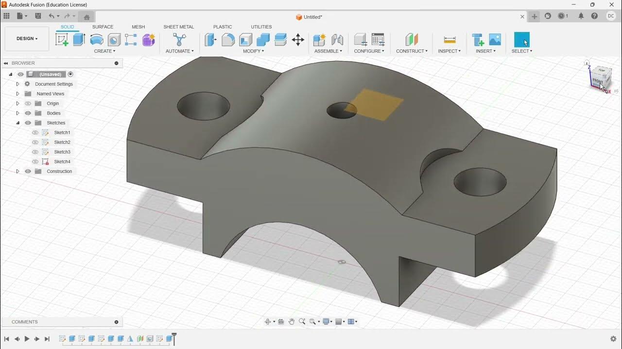Cap of Plummer Block using Fusion 360 - YouTube