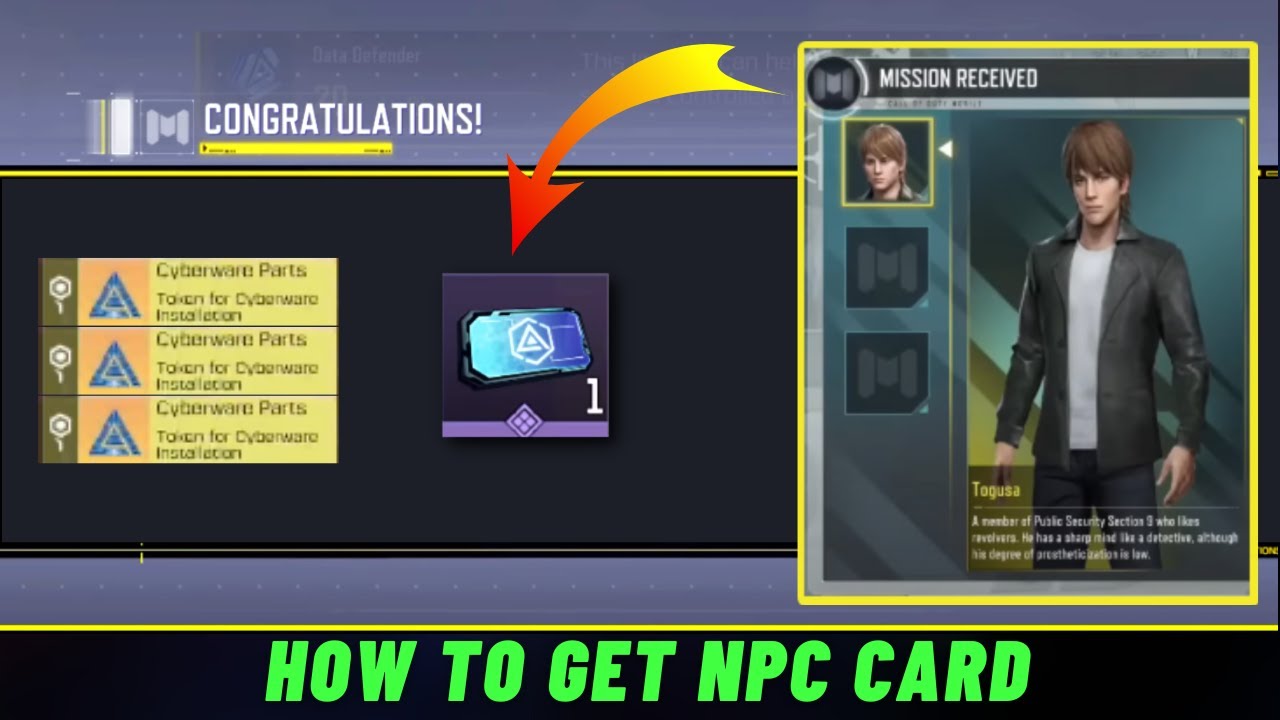 How to Get NPC Card for Togusa Survey Event in Cod Mobile SEASON 7 ...