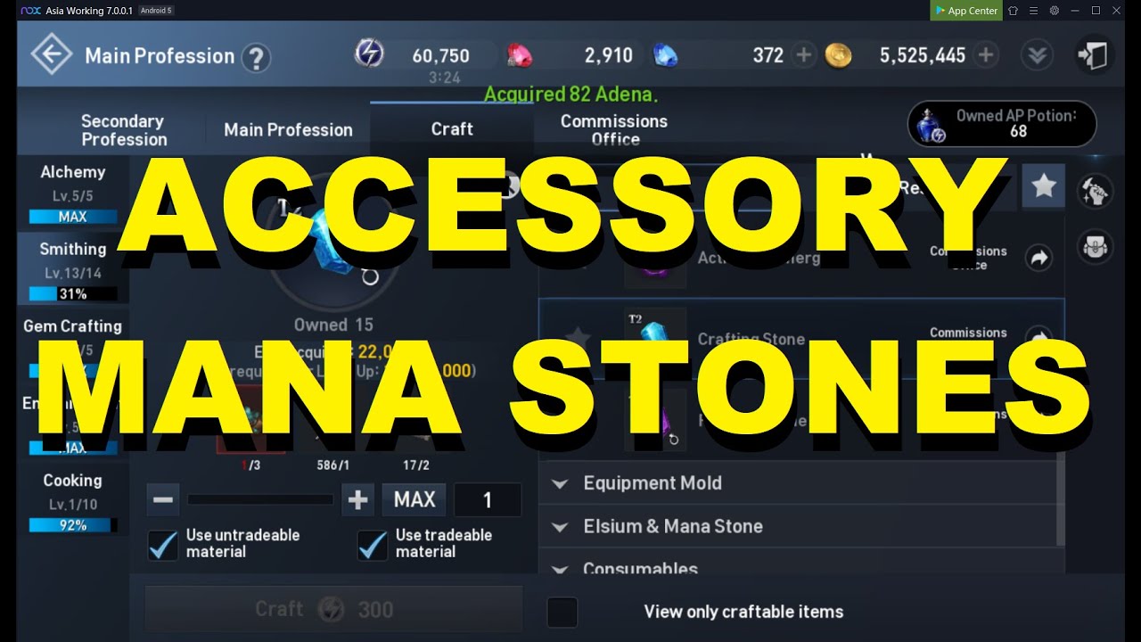 Accessory Mana Stone - L2R Sea Server - YouTube