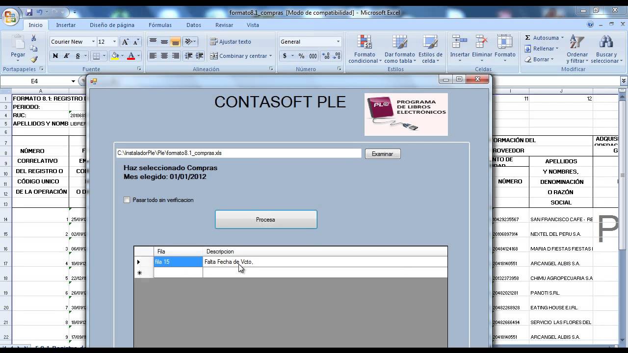 REGISTRO DE COMPRAS PLE 3.0 LIBROS ELECTRÓNICOS SUNAT DESDE PLE ...