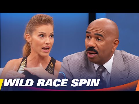 Tricia Helfer’s Scary Race with Adrien Brody | Steve Harvey