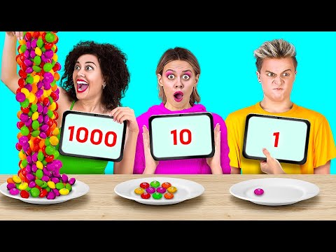 100 KAT YİYECEK MEYDAN OKUMASI || 123 GO! GOLD Her Şeyden 100 Kat