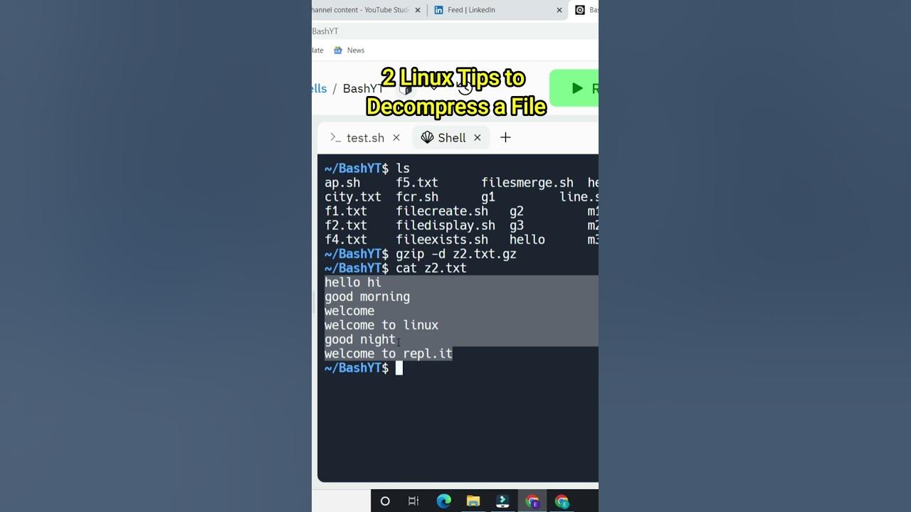 2 Linux Tips To Decompress A File File Decompress In Linux shorts 2-linux-tips-to-decompress-a-file-file-decompress-in-linux-shorts