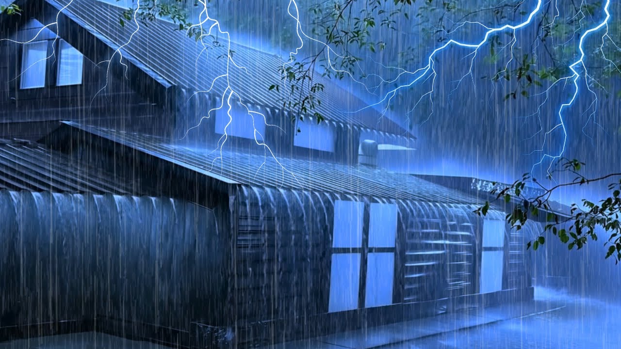 Heavy Rain On Roof For Deep Sleep & Insomnia Relief ⚡| Night ...