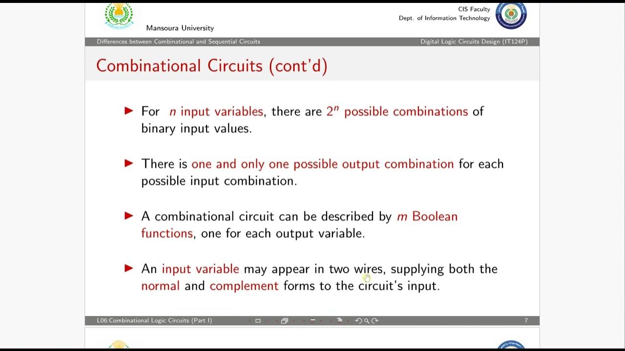 DLCD: Lecture 06: Combinational Logic Circuits (Part I) - YouTube