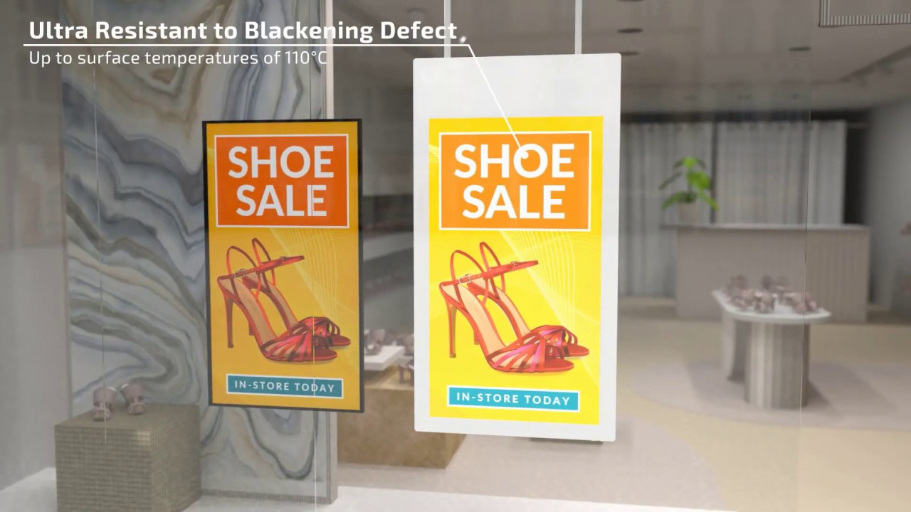 Digital Advertising Double Sided Hanging Displays - YouTube