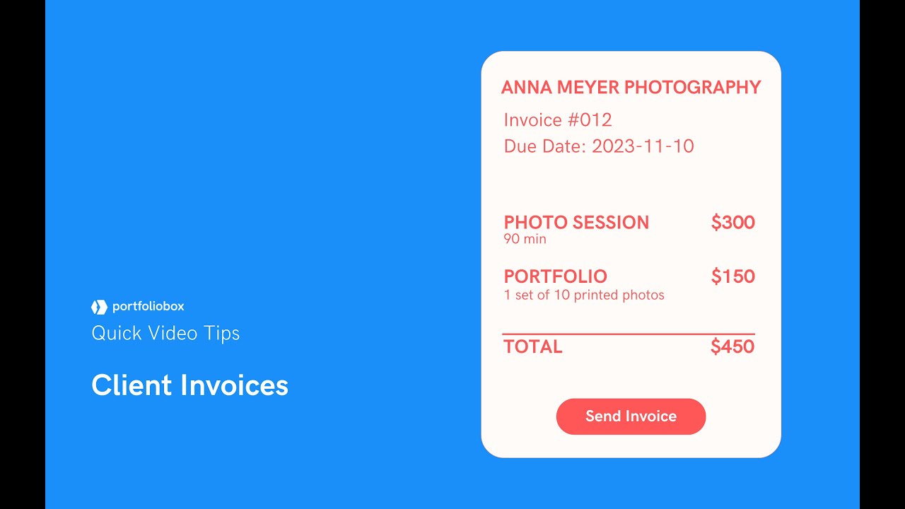 Create and send Client Invoices directly from your Portfoliobox admin panel - YouTube
