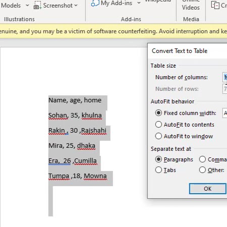 Word convert to table. Microsoft word hacks. #shorts #microsoft - YouTube