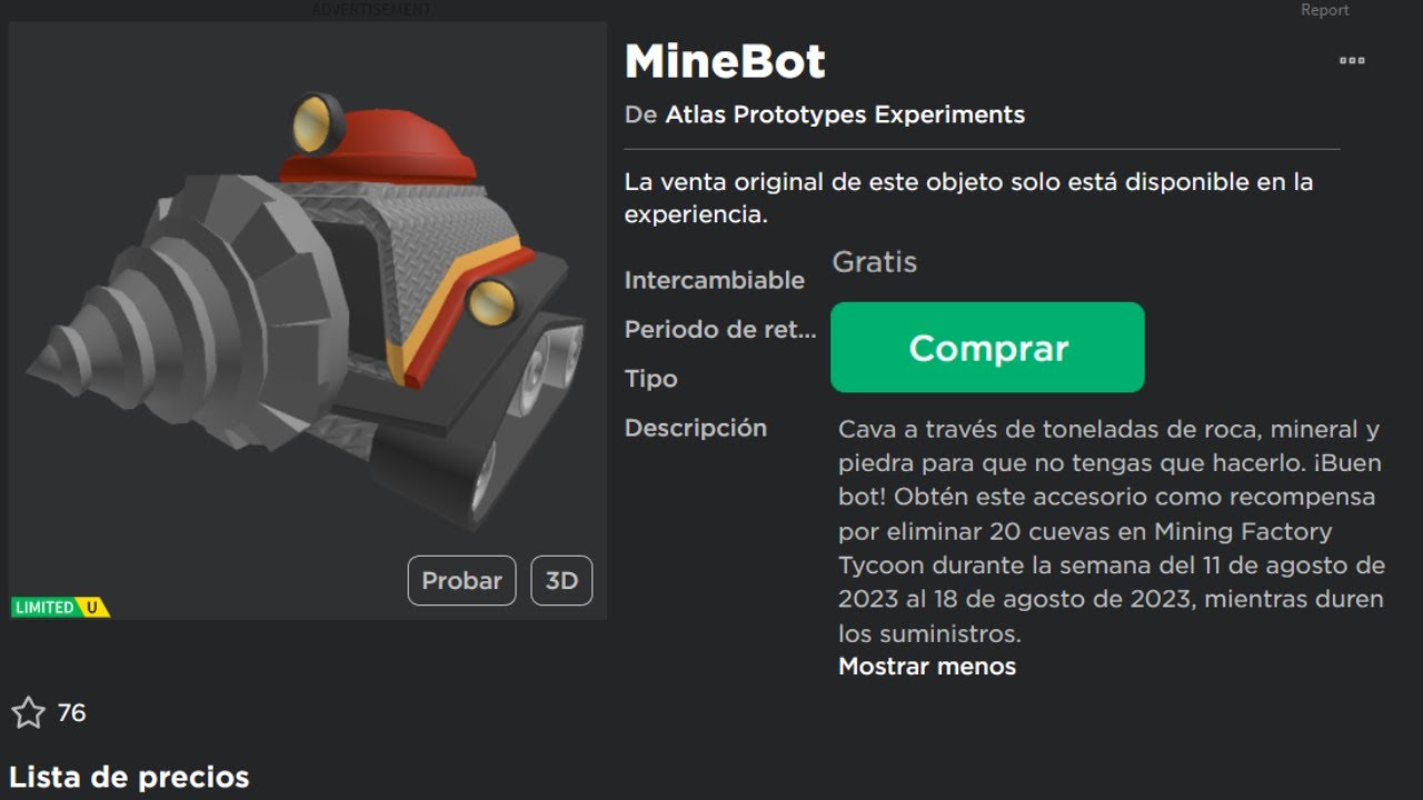 COMO CONSEGUIR MineBot COMPLETAMENTE GRATIS EN ROBLOX - YouTube