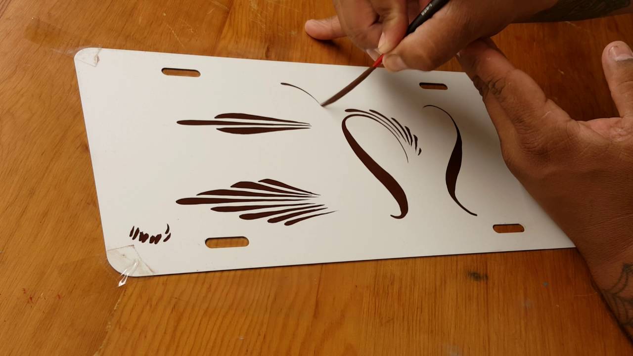 How to pinstripe: Teardrop, feather and wheat designs - YouTube