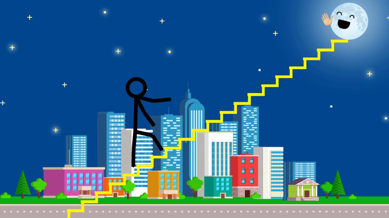 Stickman's journey to the moon(my first animation ever done) - YouTube