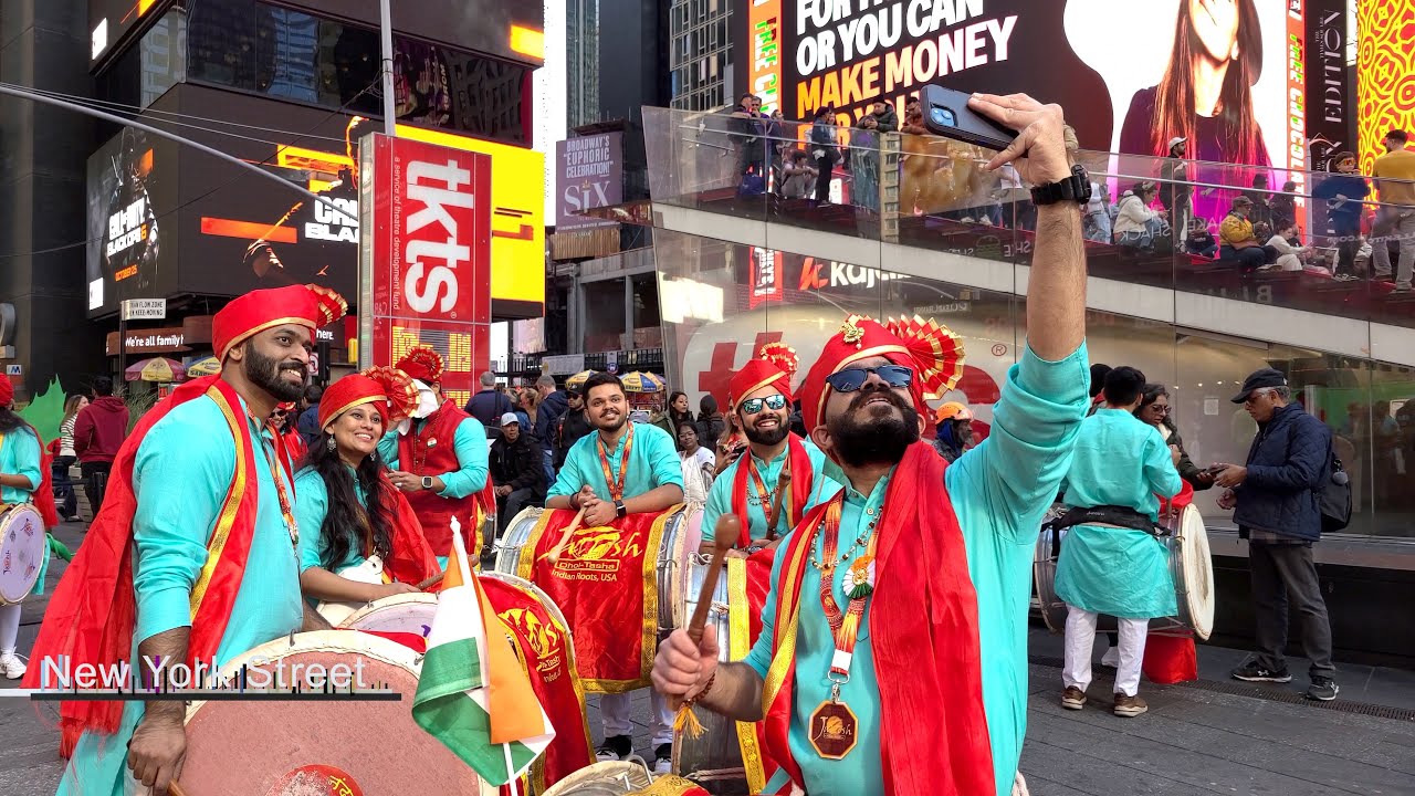 Diwali Times Square Dhol Tasha Beats Light Up NYC October 29 2024 (part ...