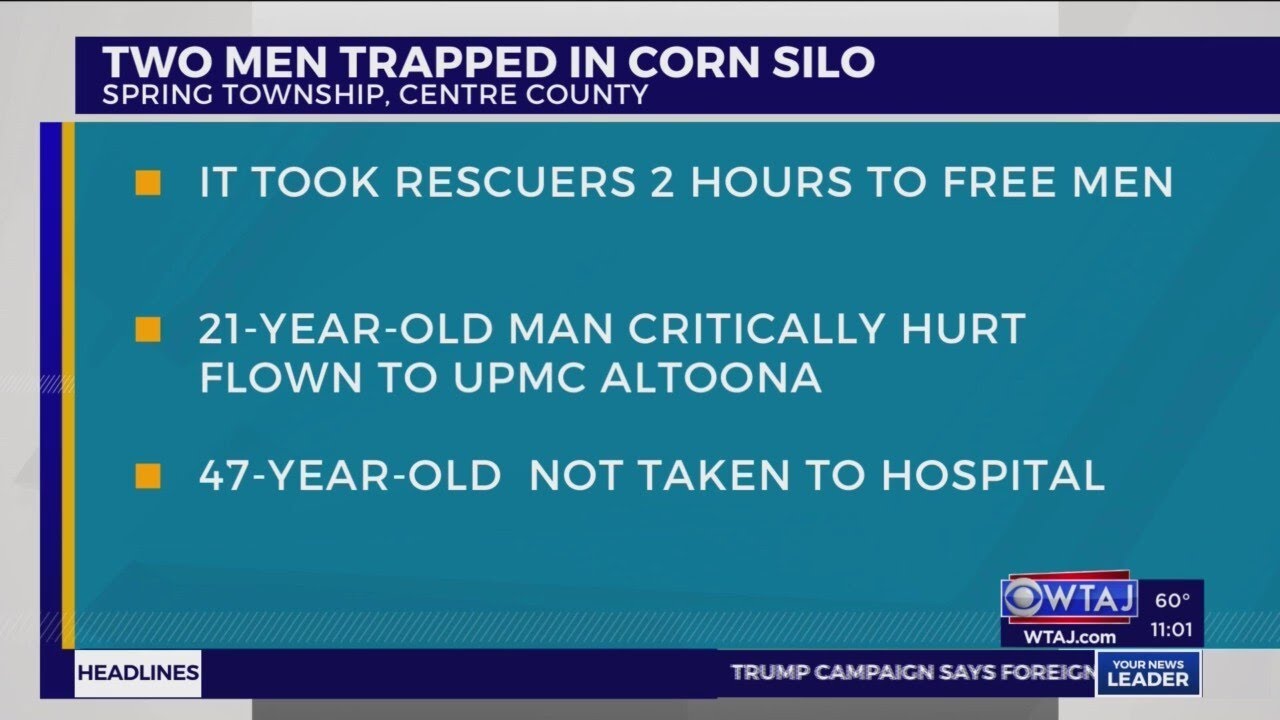 Man flown to UPMC Altoona after corn silo rescue in Centre County - YouTube