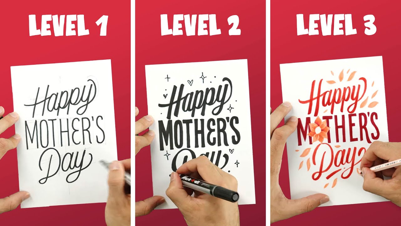 easy Mother’s Day Card DIY Tutorial in 3 Levels - YouTube