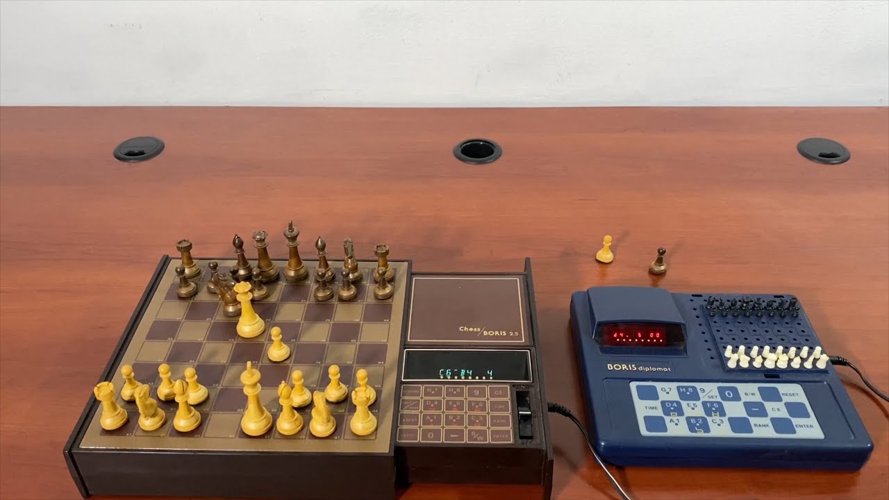 Boris Diplomat (1979) vs. Chafitz Boris 2.5 (1980) Chess Computer ...