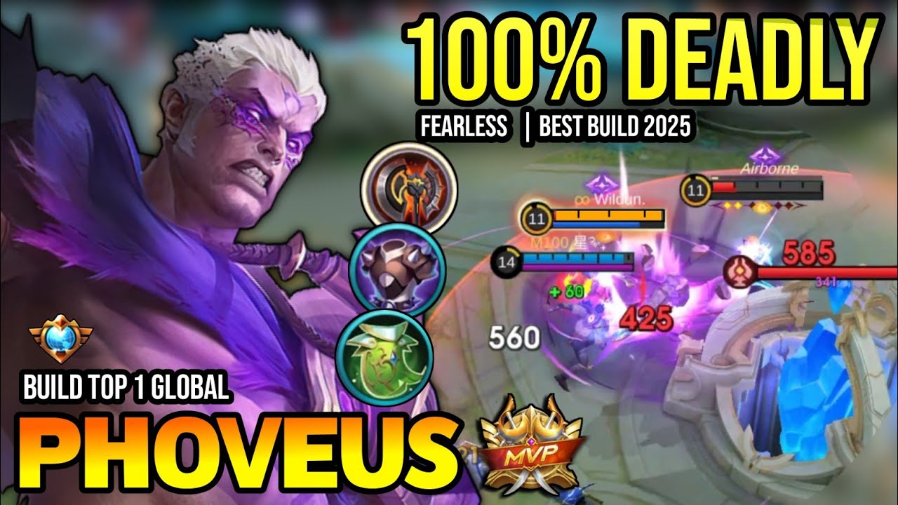 PHOVEUS BEST BUILD 2025 | BUILD TOP 1 GLOBAL PHOVEUS GAMEPLAY | MOBILE ...