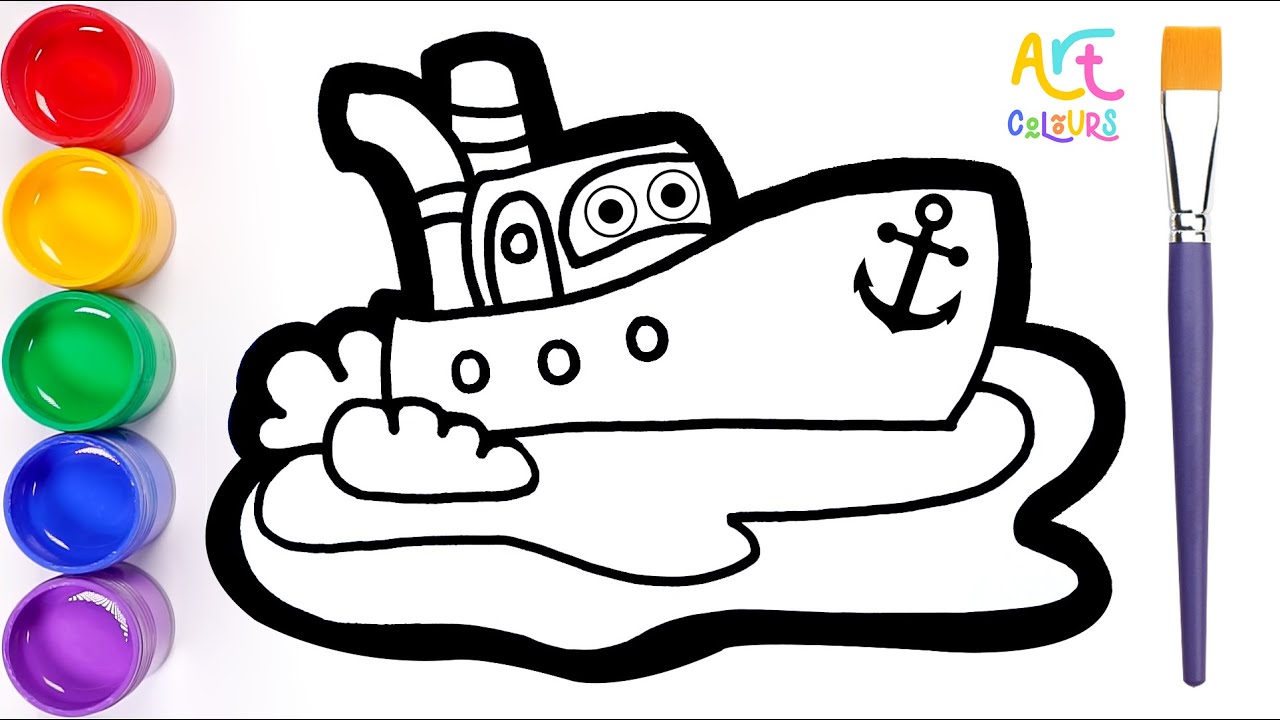 Speed Boat Drawing, Painting, Coloring for Kids & Toddlers | How To ...