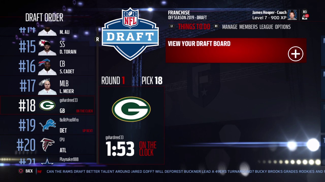 Madden 2020 Draft - YouTube