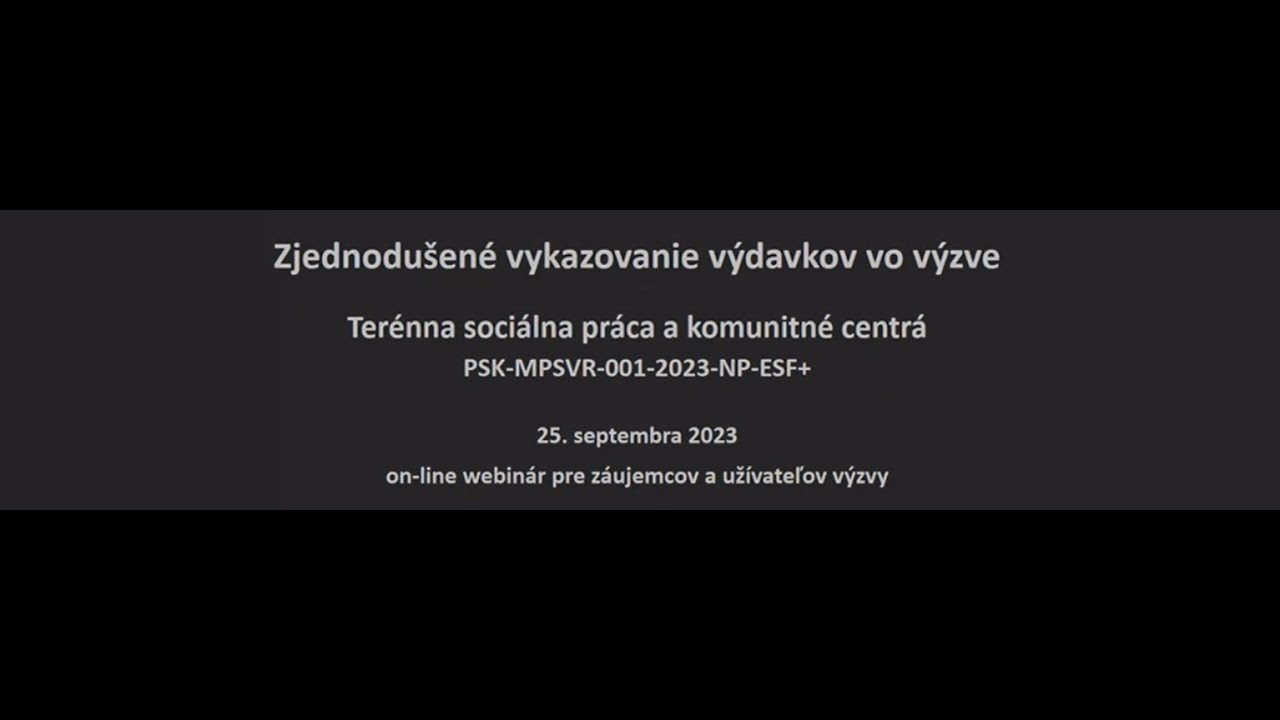 Online seminár k projektu Terénna sociálna práca a komunitné centrá ...