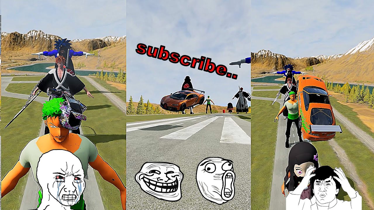 Cars vs Anime Characters #2 BeamNG .Drive | HBAYB - YouTube