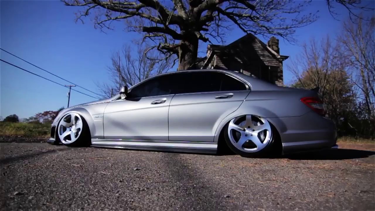 C63 AMG bagged - YouTube