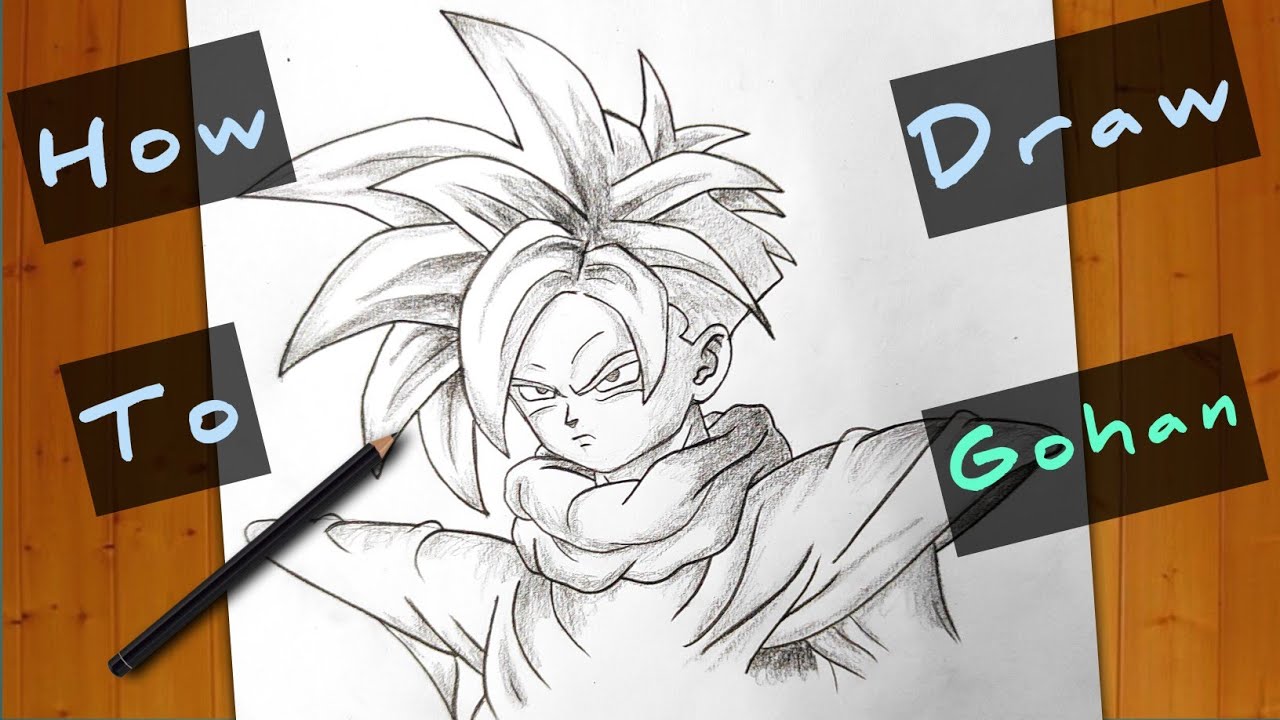 How to Draw kid Gohan from Dragon Ball Z | Easy step by step anime ...