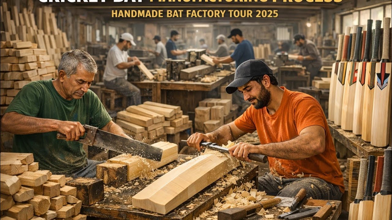 Cricket Bat Manufacturing Process | Handmade Bat Factory Tour 2025 ...