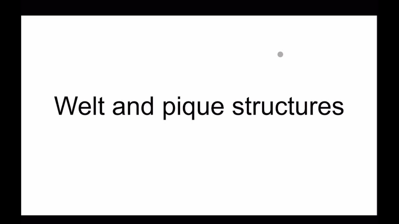 Welt and Pique structures lecture 1 - YouTube