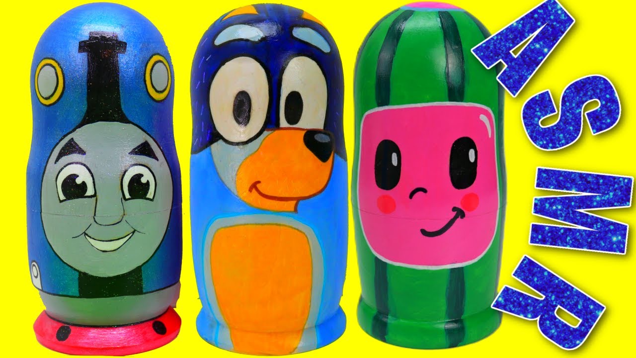 No Talking ASMR Bluey Nesting Dolls Satisfying Unboxing Compilation ️# ...