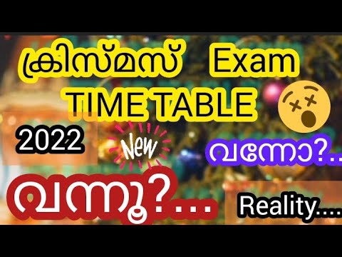 christmas exam time table 2022 kerala syllabus issued or not?second ...