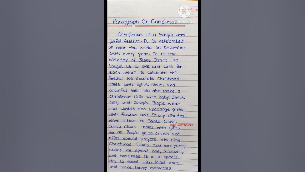 Christmas Paragraph Writing | Christmas Essay | Christmas Festival ...