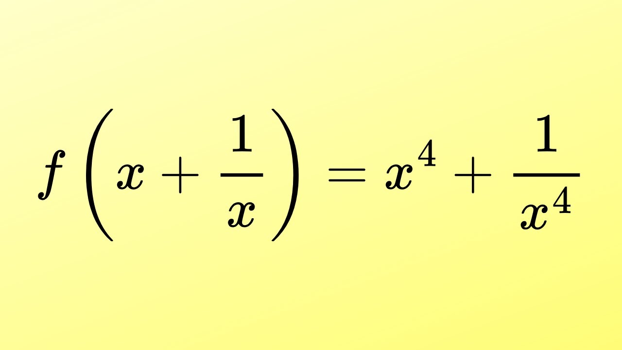 A Quartic Functional Equation #algebra - YouTube