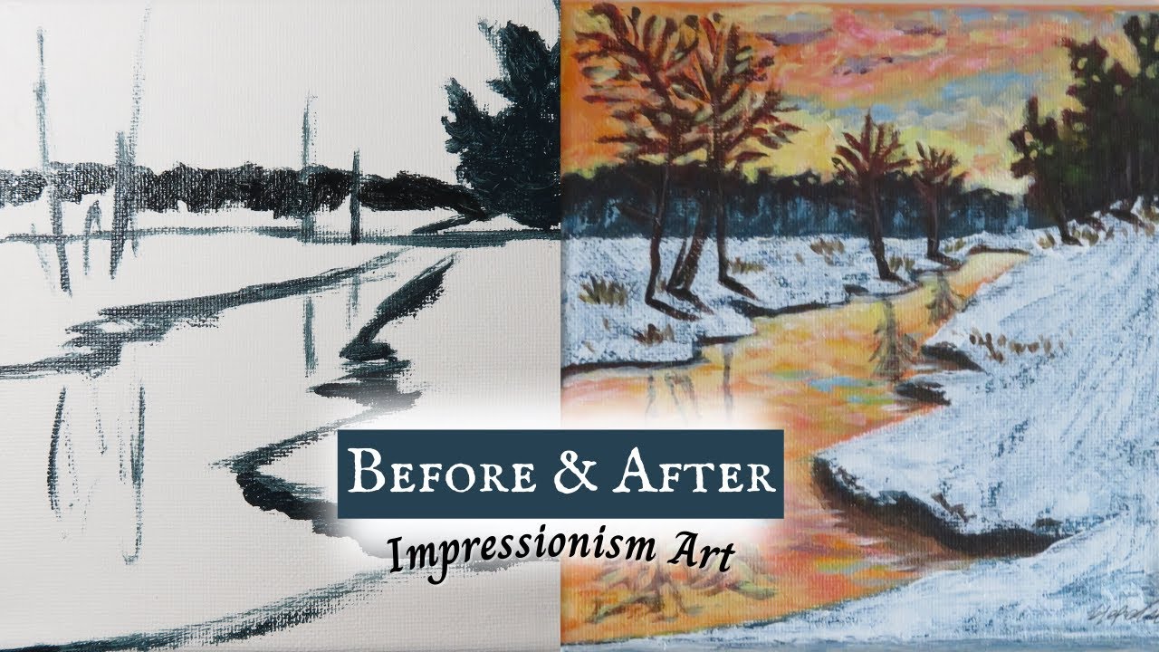 "Reflection of Winter" | Winter Scene Art | Impressionism Acrylic ...