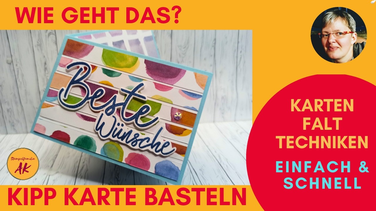 DIY Große & kleine Kipp Karte zum Geburtstag basteln Fun Fold Card Stampin' Up! Anleitung ...