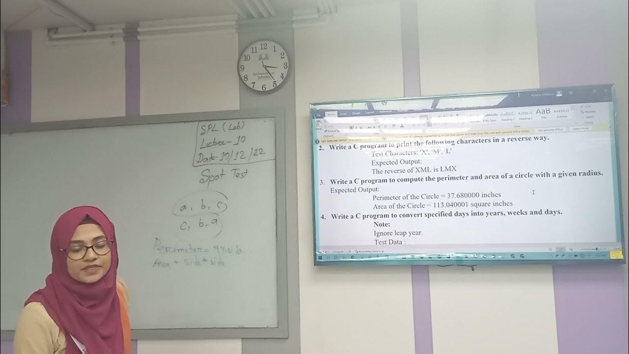 Structured Programming Language| Lectue-10 LAB | CSE | Ayesha Siddique | University of Scholars ...