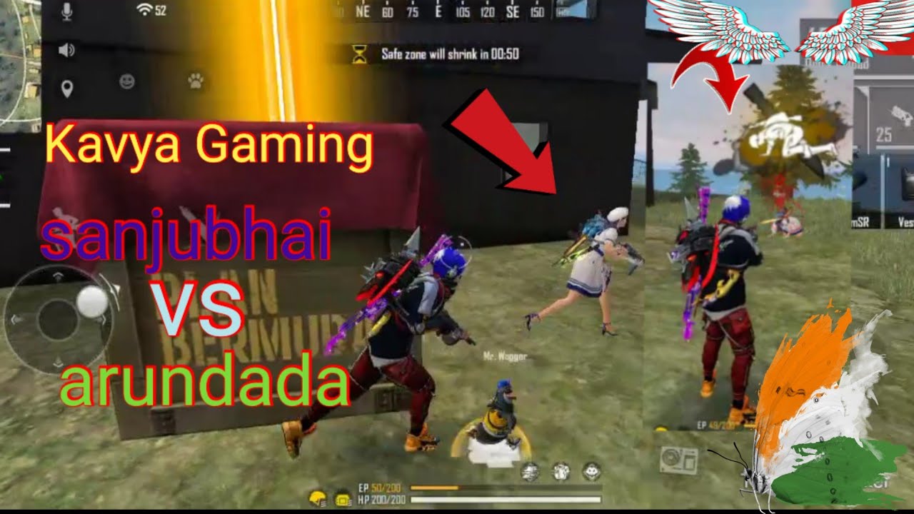 Sanjubhai vs arundada op gameplay - Free Fire #kavya_gaming - YouTube