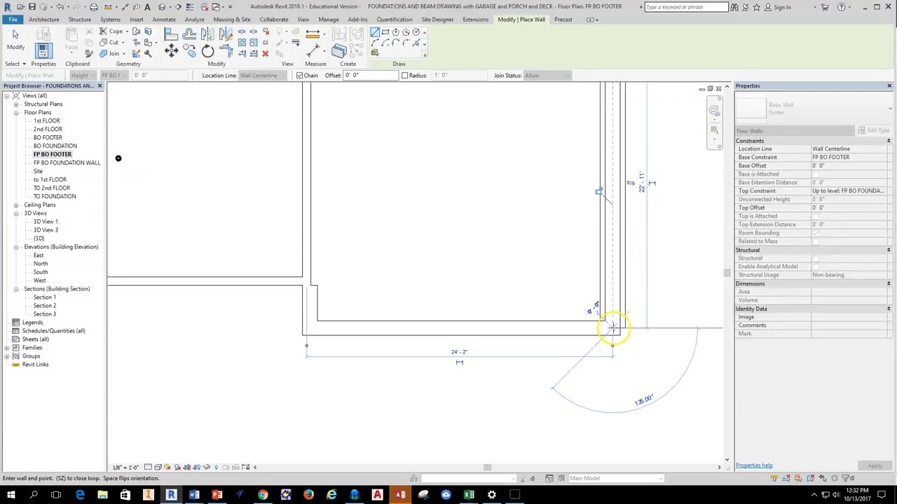 REVIT - Footer under Garage Wall - YouTube