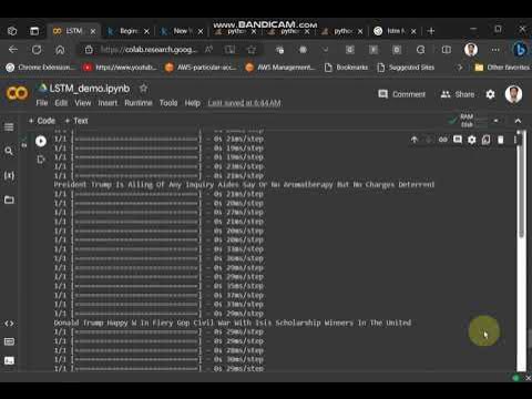 Text Generation using LSTM | sharing google colab article | stackoverflow links - YouTube