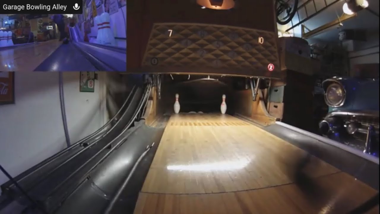 Live inverted curtain late night test - garage bowling alley ...