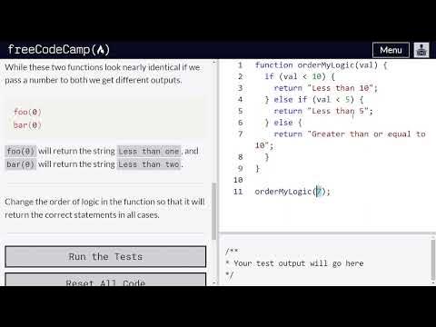 Logical order in IF ELSE statements - freeCodeCamp | Video 73 | Basic JavaScript - YouTube
