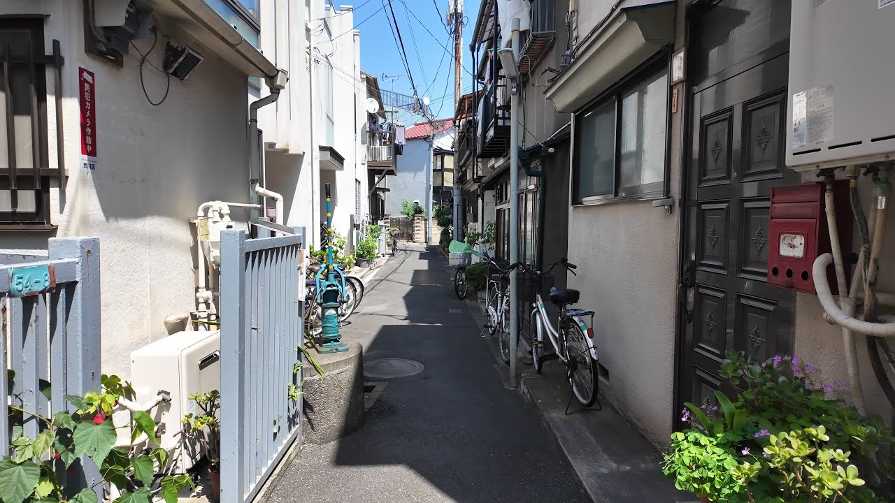 【4K Japan Walk】- Explore Minowabashi, a typical Japanese downtown scene ...