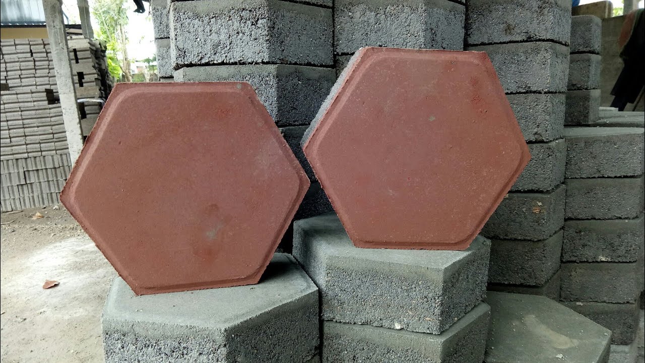 Tutorial Membuat paving segi 6 warna merah - YouTube