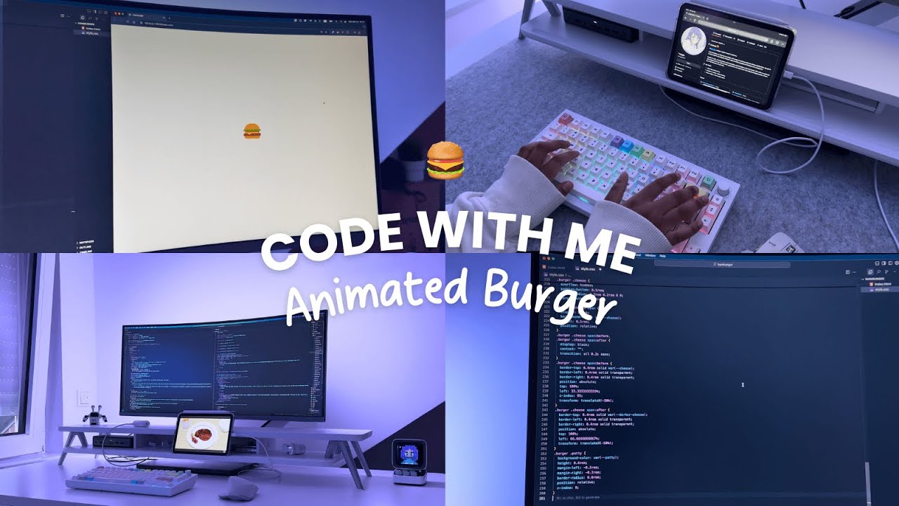 cozy coding night | building an burger because I'm hungry - YouTube