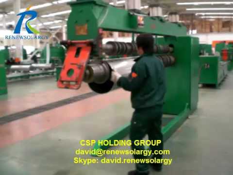 Solar water heater non pressure inner tank grooving machine - YouTube