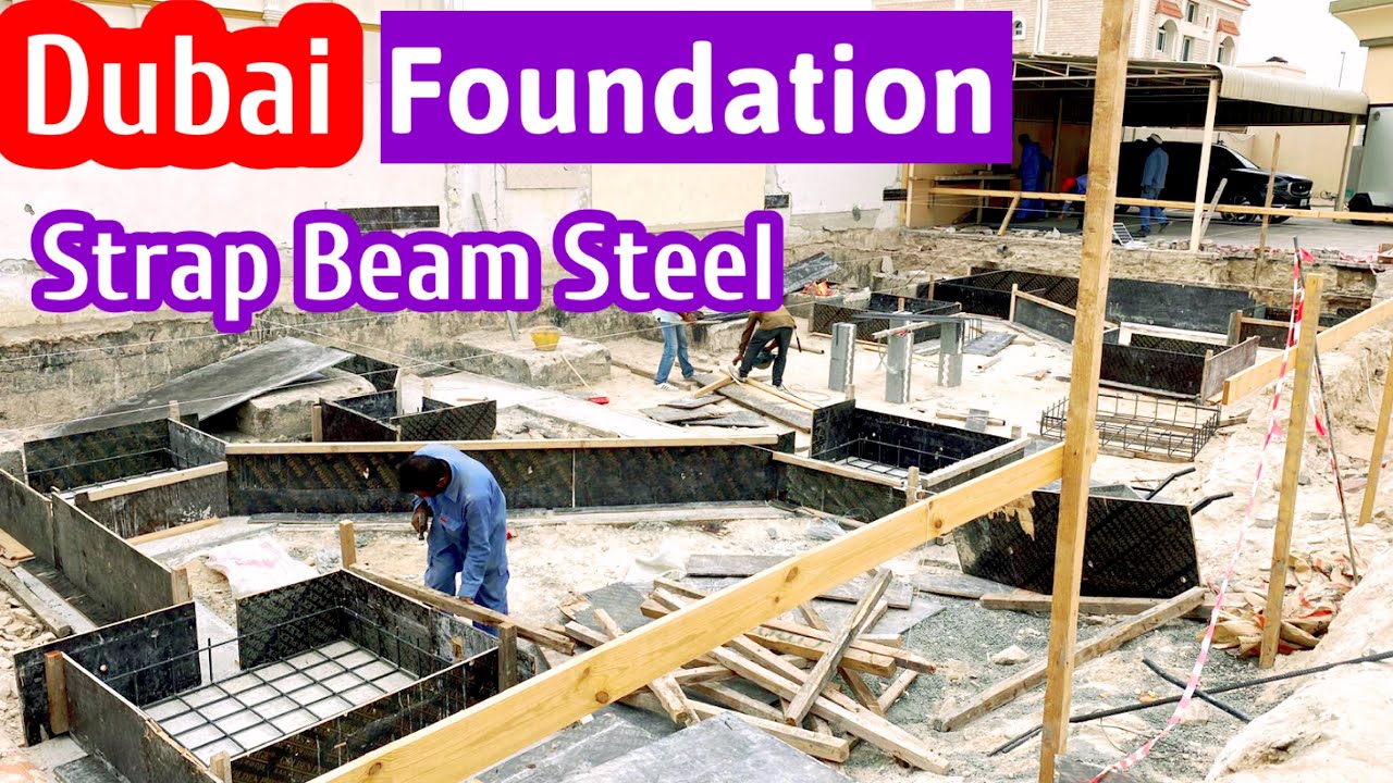 Step:7/strap Beam Steel/Footing Strap Beam/Structure Strap Beam Dubai ...